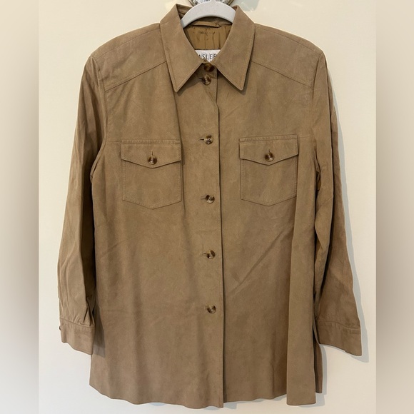 Basler | Tops | Basler Light Brown Suede Womens Shirt Jacket | Poshmark